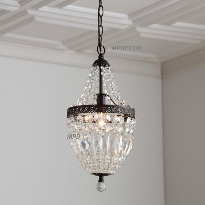 Vintage Modern Crystal Mini Chandelier