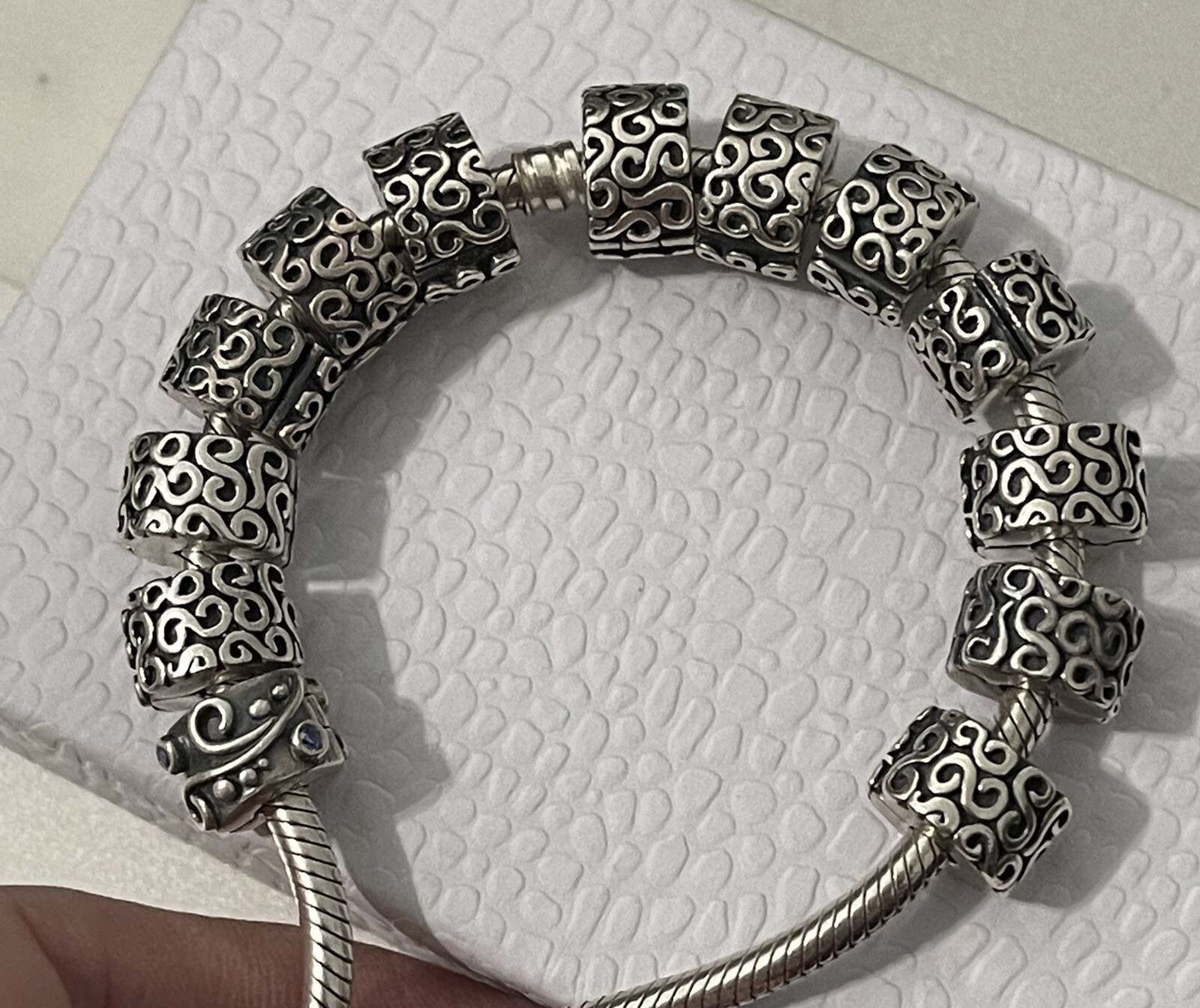 authentic pandora Blue Stone Tendril And S Clips Reti… - Gem