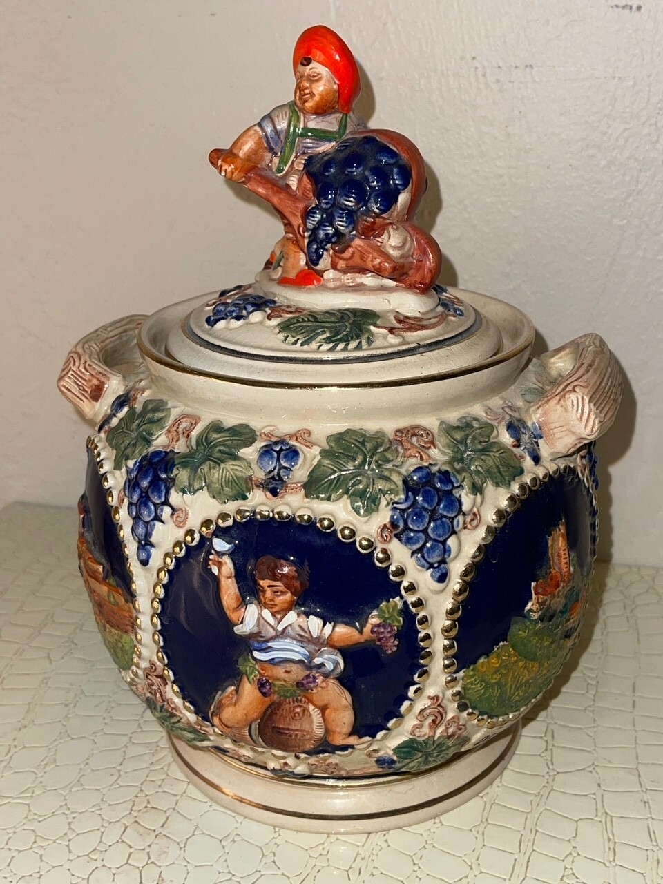 Vintage Traditional Gerz German Cookie Jar with Grapes Pattern #F29 | eBay