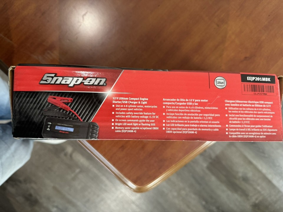 Snap On Tools 12V Lithium Compact Engine Starter Charger EEJP201MBK | eBay