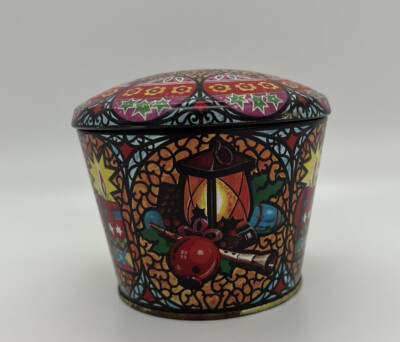 Vintage Christmas Candle Lantern Gilded Boho Round Stained Glass ...