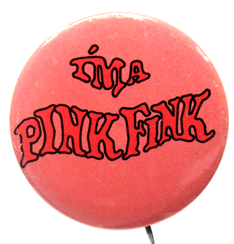 vintage Slurp I'M A PINK FINK Slurpee 7-Eleven tin litho pinback button ...