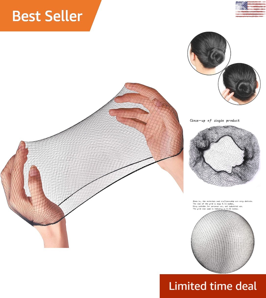 100 Premium Multipurpose Black Hair Nets - Versatile Mesh - 20 Inches ...