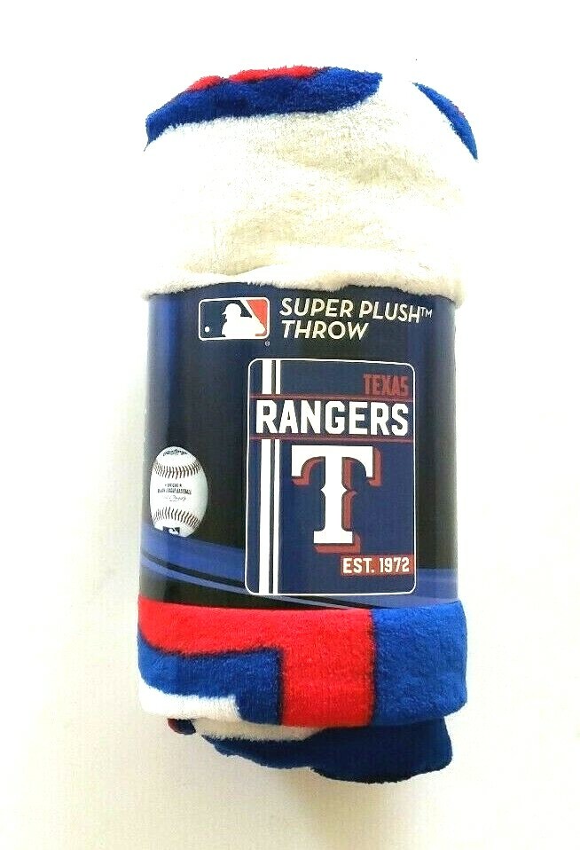 Texas Rangers MLB 46"x60" Super Plush Micro Throw Blanket Blue / White ...