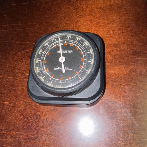 Vintage Airguide Altimeter Japan Altitude Gauge Square Black As Is Read ...