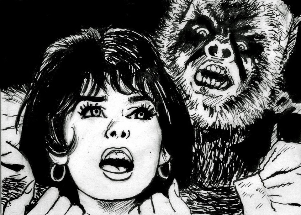 Curse of the Werewolf Hammer Horror Card SET SKETCH PRINTS signed M ...