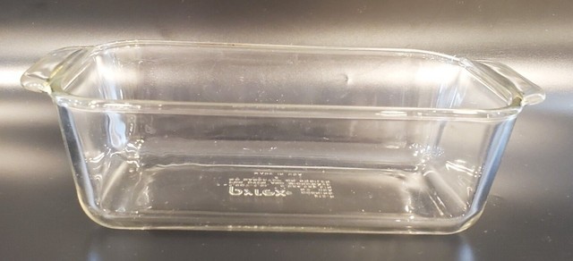 Corning PYREX Cranberry Loaf Pan 213-r Baking Dish 1.5 QT Bread Clear ...