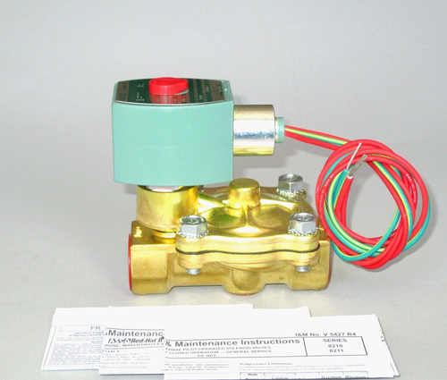 ASCO 8210G003 Red Hat Solenoid Valve 3/4" NPT, 12 Volt DC Watertight ...