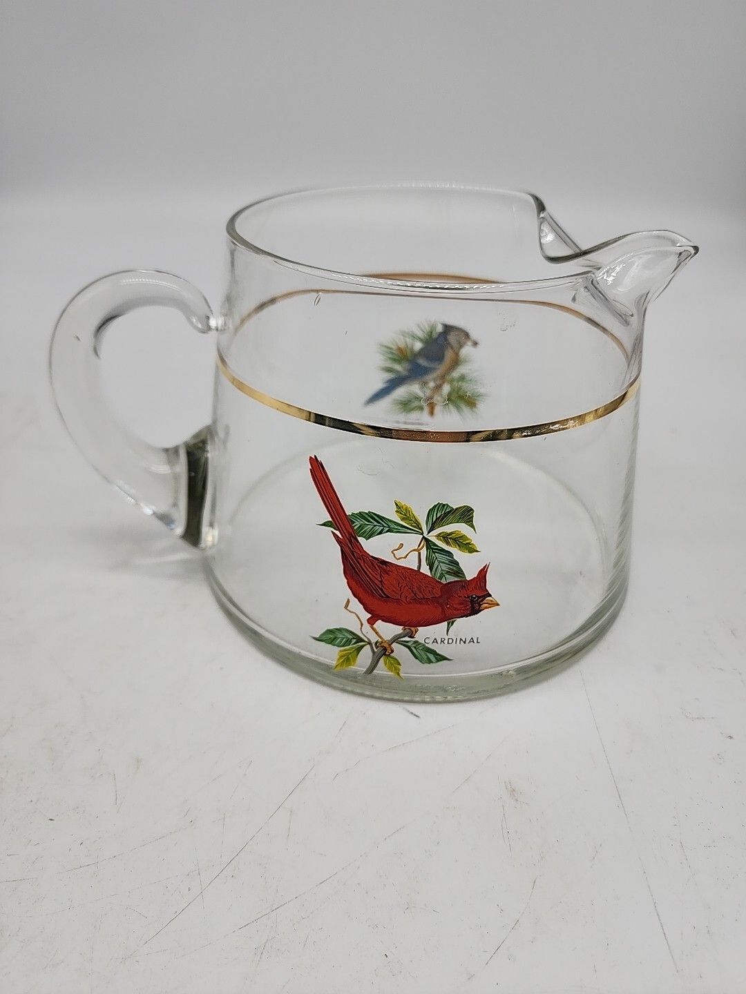 Vintage West Virginia Glass Co American Songbirds Pitcher with Cardinal ...