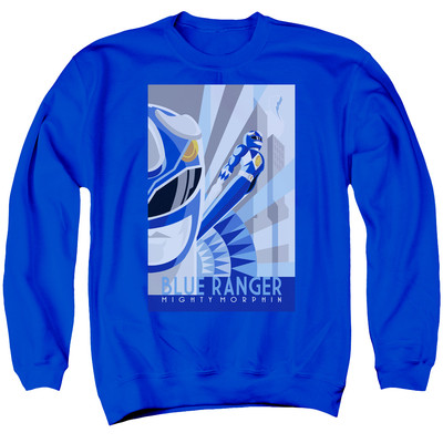 POWER RANGERS BLUE RANGER DECO Licensed Pullover Crewneck Sweatshirt SM ...