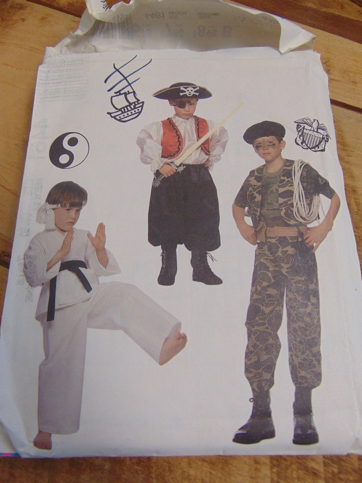 McCalls Child Costume Cowboy Boxer Pirate Karate Sheik Soldier Pattern ...
