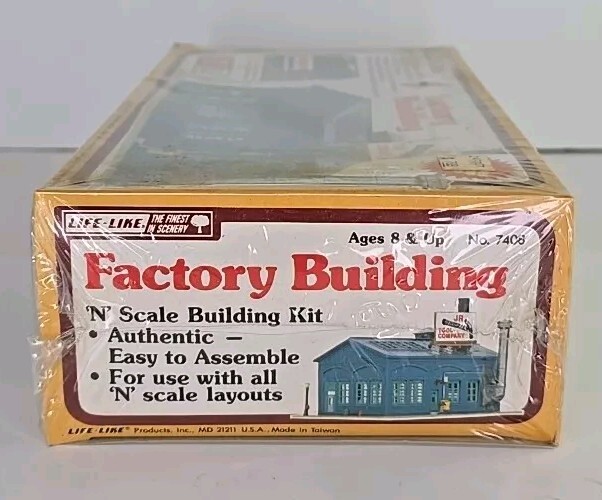 Life Like N Scale Factory Building Model Train 7408 Sealed Box Exxon ...