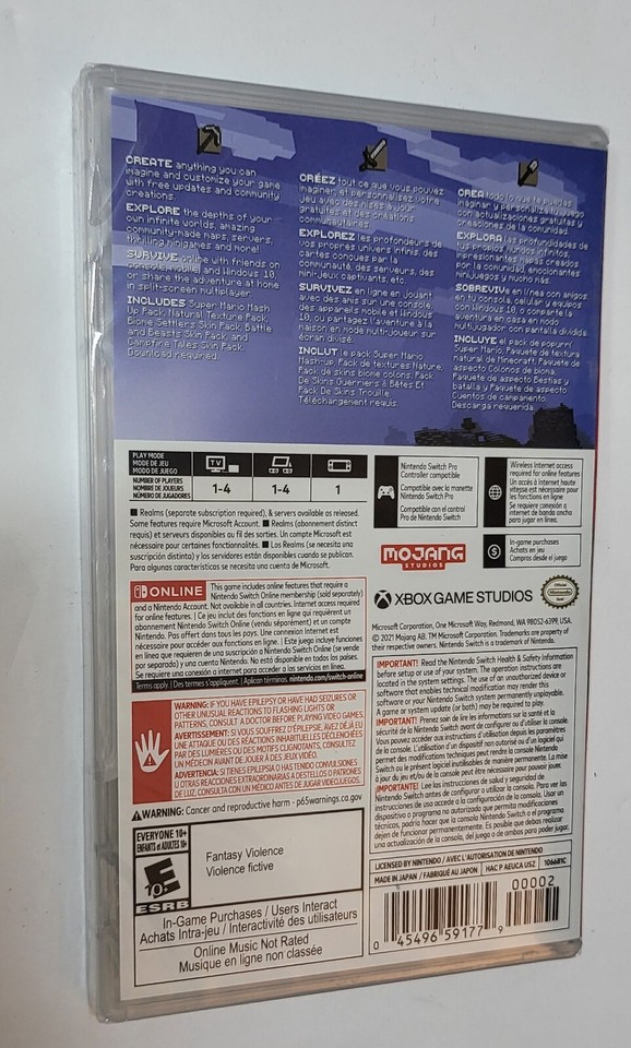 Minecraft - Includes Super Mario Mash-Up - Nintendo Switch - New Sealed ...