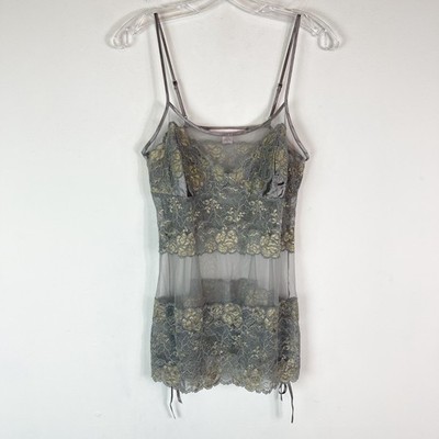 Victoria’s Secret Slip Nightie Chemise Sheer Lace Mesh Babydoll ...