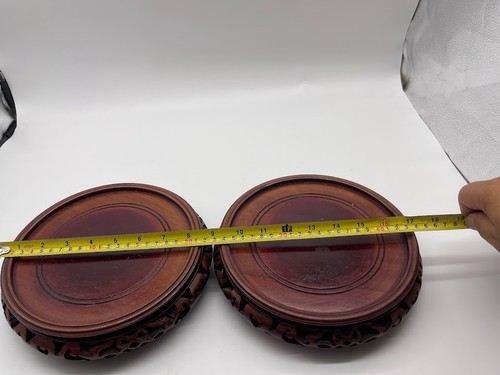 Large Pair Chinese Wood Base Stands | eBay