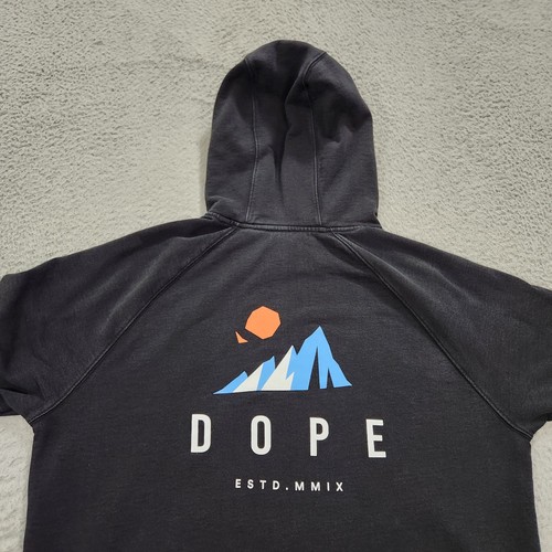 Dope MMIX Hoodie Mens Large Black Spell Out Pullover Ski Sweatshirt ...