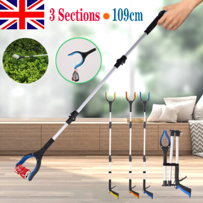 109cm Long Heavy Duty Grabber Tool Pick Up Stick Hand Grip Reach Trash ...