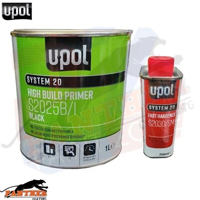 UPOL HIGH BUILD PRIMER S2025B/1 BLACK 1L - | Grelly UK