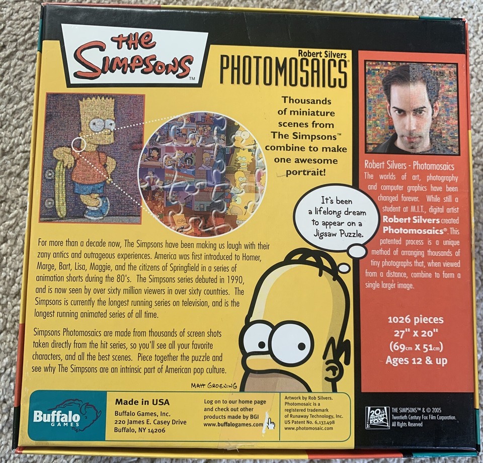 Simpsons Jigsaw Puzzle Photomosaics Homer Kiss The Chef 1000 Piece ...