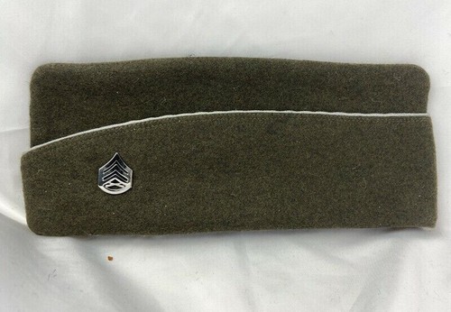SIZE XL US ARMY OFFICER'S WOOL GARRISON CAP & STAFF SERGEANT RANK badge ...