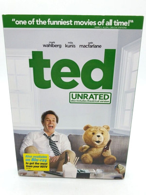 Ted DVD Unrated w/Slip Cover 2012 Comedy Widescreen Mark Wahlberg Mila ...