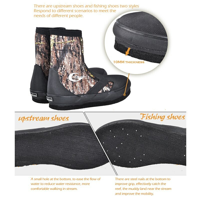 Fishing Shoes 5MM Neoprene Non-slip Outdoor Waders Felt Sole Boots ...