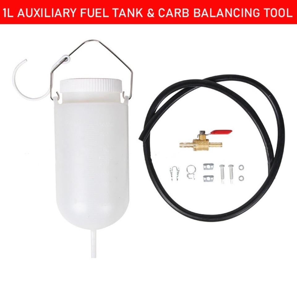 Motorcycle 1 LITRE Auxiliary Small Fuel Petrol Tank Carburettor Carb ...