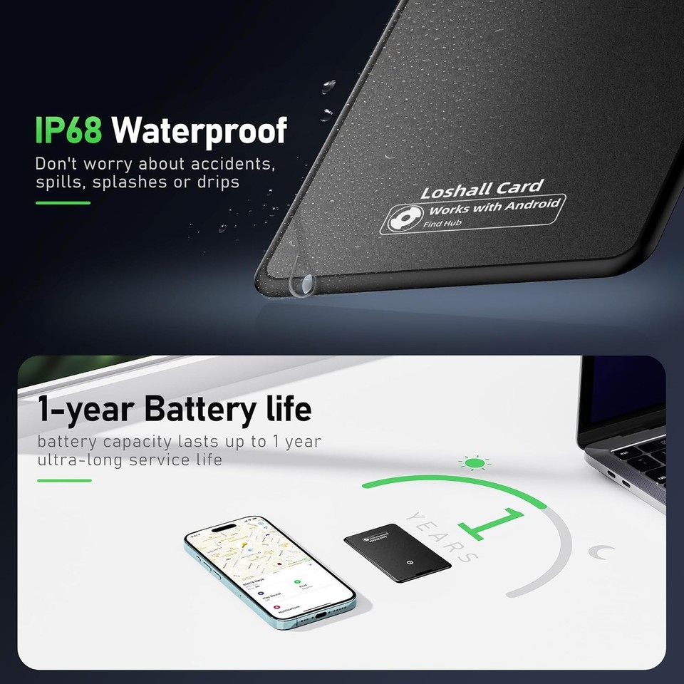 2025 Air Tag Card Wireless Charging Wallet Tracker Card Android Only | eBay