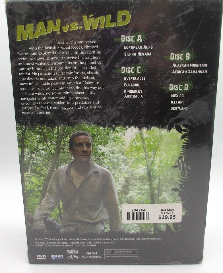 Man vs. Wild Season 1 (Sealed 4 DVD Set) Discovery Channel Full Season ...