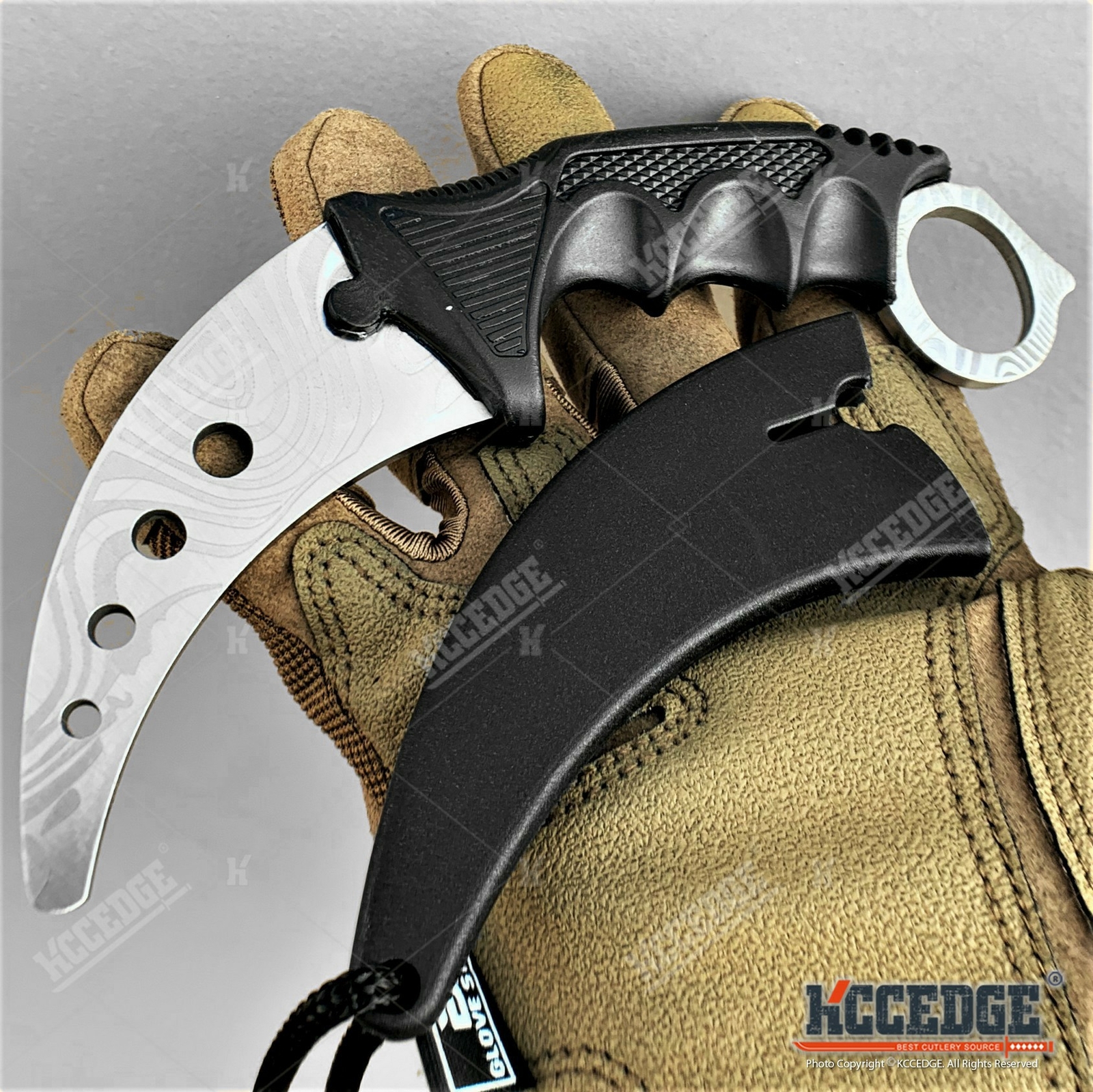 7.5" METAL BLADE TRAINING KARAMBIT Tactical Trainer Fixed Blade Knife ...