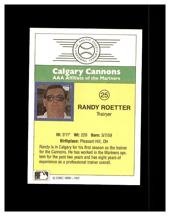 1990 CMC #25 Randy Roetter Calgary Cannons | eBay