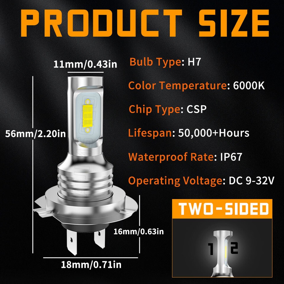 9005 H7 LED Headlight Bulbs Hi&Low Beam Combo Kit For Kia Optima Forte ...