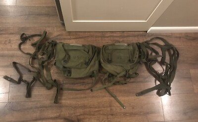 2 ORIGINAL VIETNAM WAR ERA US ARMY M1956 M1961 COMBAT FIELD PACK PACKS ...
