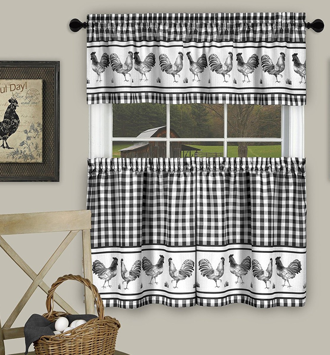 Rooster Kitchen Curtains