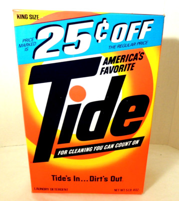 Vintage Tide Laundry Detergent 5 lbs 4oz Box Powder King Size New Old ...