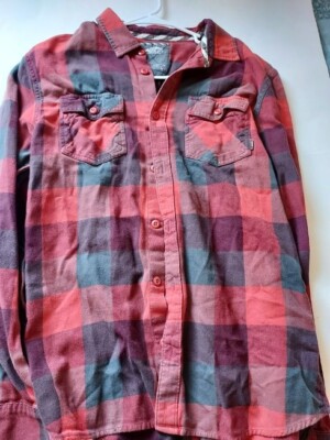 Vans Red Plaid Flannel Long Sleeve Shirt - Off The Wall - Size L | eBay