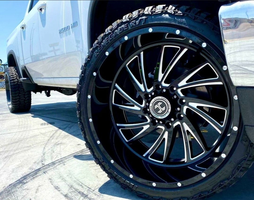 26x14 Black Milled Hardcore HC21 Offroad Rims Wheels 8x170 Ford 24 Inch ...