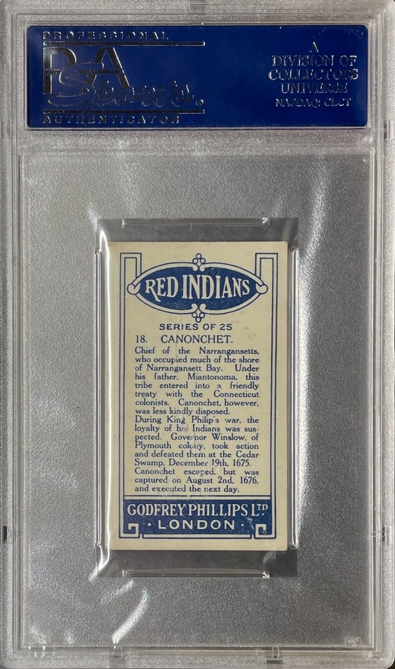 1927 Godfrey Phillips Red Indians #18 CANONCHET PSA 5 EX | eBay