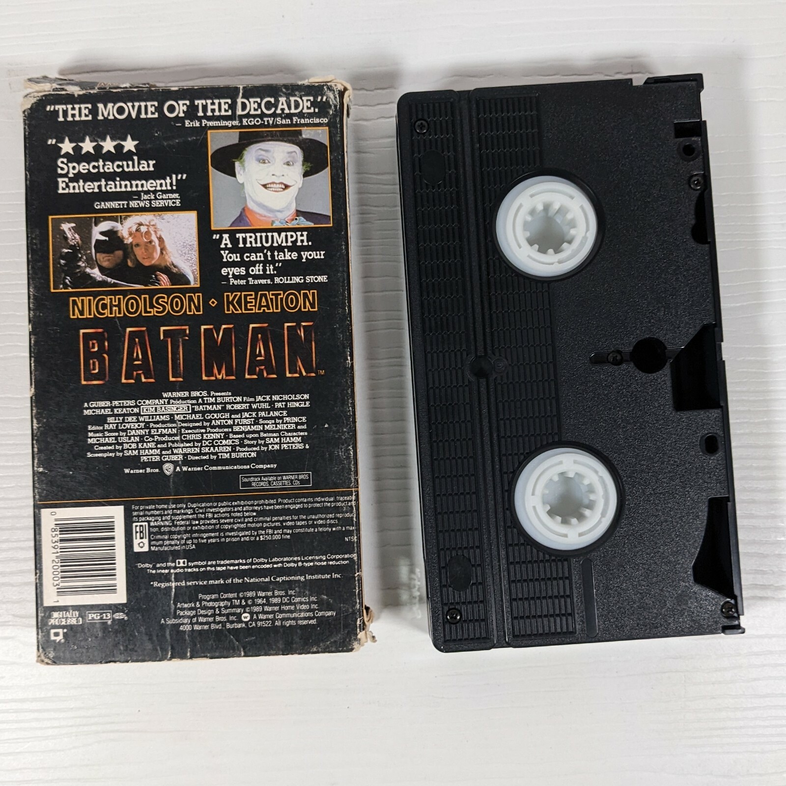 Batman (VHS, 1989) Michael Keaton Jack Nicholason Tim Burton cassette ...