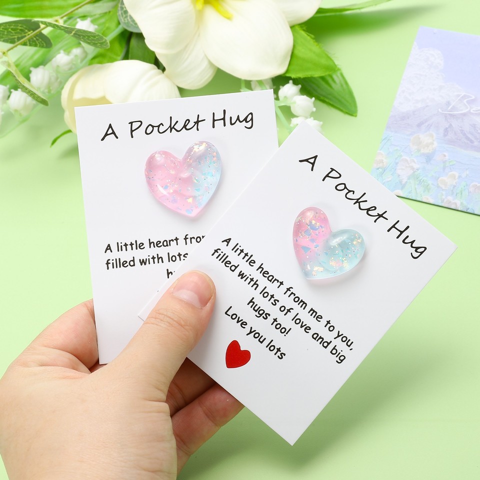 4 Pack Pocket Hug Heart with Greeting Card, Pocket Hug Token Cards ...