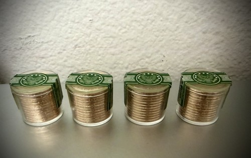 Presidential dollar gold colored coins, 4 lots of 12, Uncirculated ...