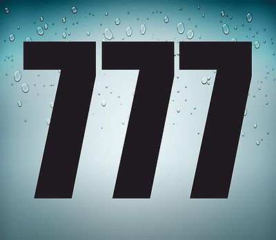 Set 3x sticker vinyl decal car bike door wheelie bin number 7 black ...