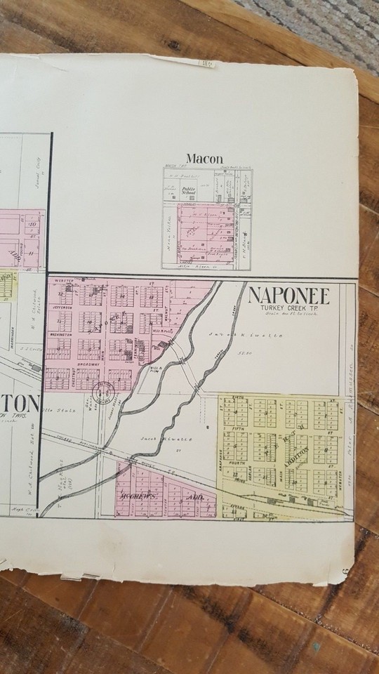 Antique MAP RIVERTON & NAPONEE/Atlas of Franklin Co. Nebraska - Ogle ...