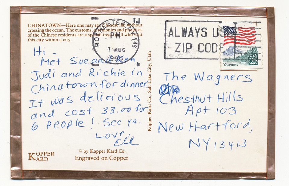 NYC NY * China Town Copper Post Card 1990 * Kopper Kard Co. | eBay
