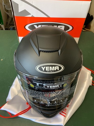 YEMA HELMET YM-831 Small 55-56 DOT CERTIFIED Black Motorcycle Scooter ...