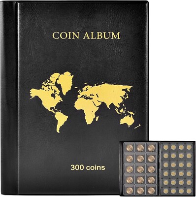 1 PC 300-Slot Coin Display Album for Collectors - Stores Coins, Medals ...