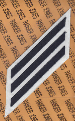 USN Navy SERVICE STRIPES Blue / White 3 BARS=12 years large sleeve ...