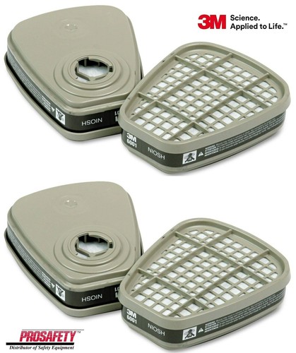 2 PR 3M 6001 21674 Organic Vapor Replacement Cartridge Filter ...