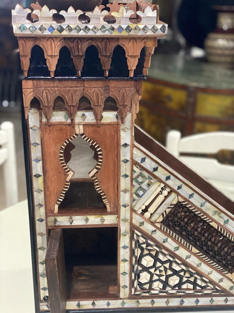Handmade Wood Islamic Pulpit Inlaid Shell & Camel Bone | eBay