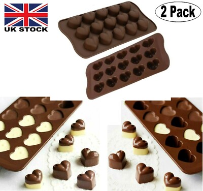 (2 PC)Heart With Dimples Silicone Chocolate,Baking,Wax,Candy,Bath Bomb ...